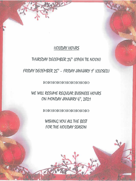 UA Local 800 Holiday Hours – Plumbers Union Local 800